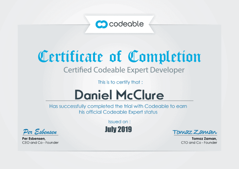 Certified Codeable Expert Developer — Daniel McClure