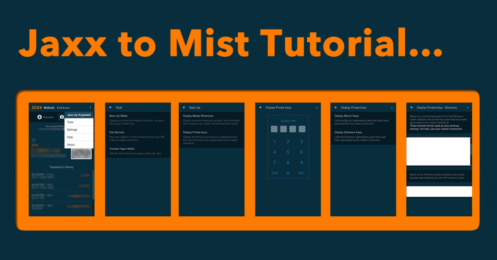 Moving Accounts from Jaxx to the Mist Ethereum Wallet